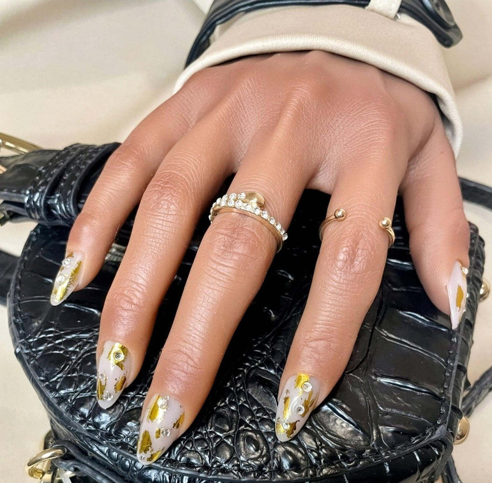 Aureate Almond- Soft Gel Press-on Nails – Leewa Beauty